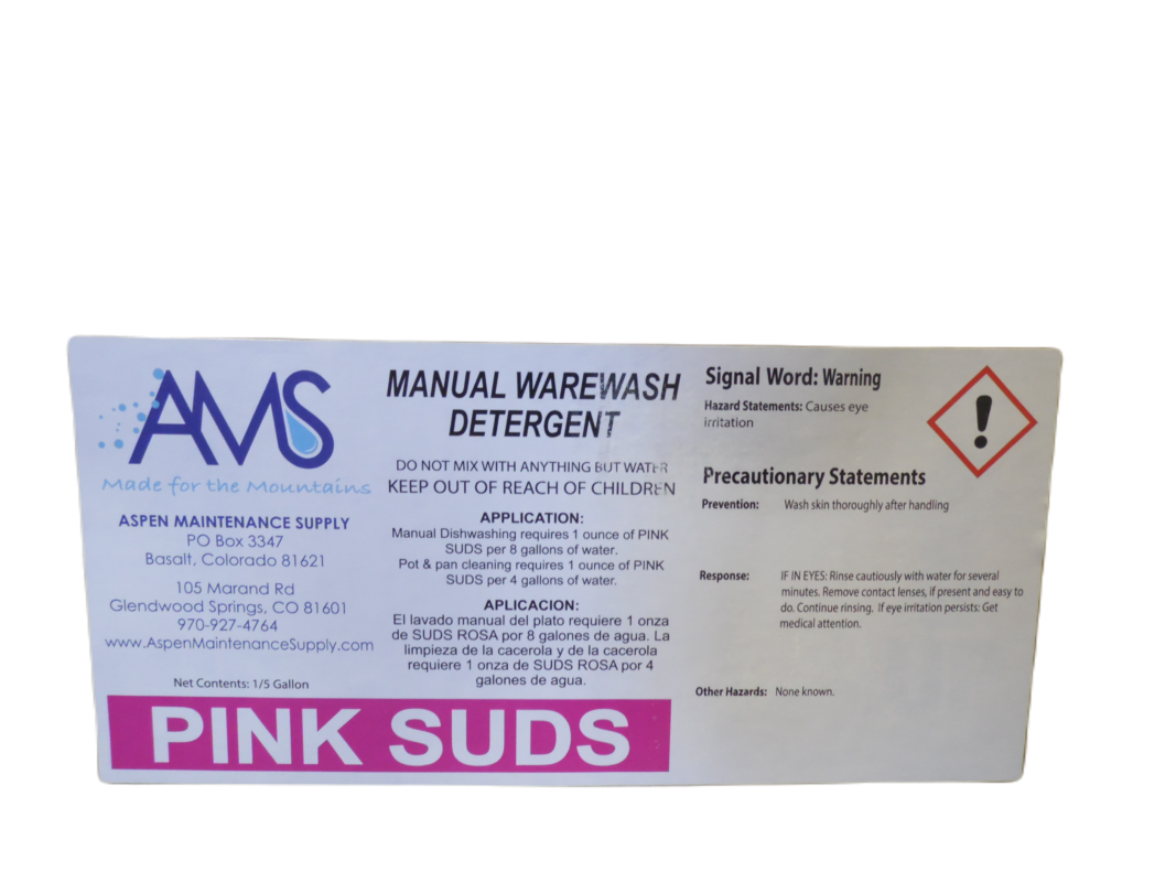 Pink Suds – Manual Warewash Dish Detergent – AMS – 4/1 Gal - Aspen ...
